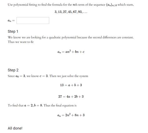 Solved Use Polynomial Fitting To Find The Formula For The
