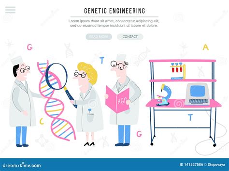 Scientist Exploring Dna Structure Hand Drawn Genome Sequencing Concept