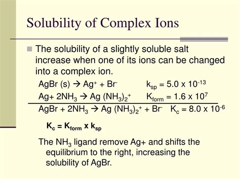 Ppt Complex Ion Equilibria Powerpoint Presentation Free Download