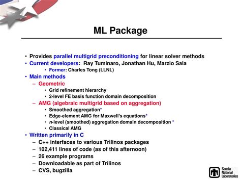 Ppt Ml A Multilevel Preconditioning Package Powerpoint Presentation Id2964628