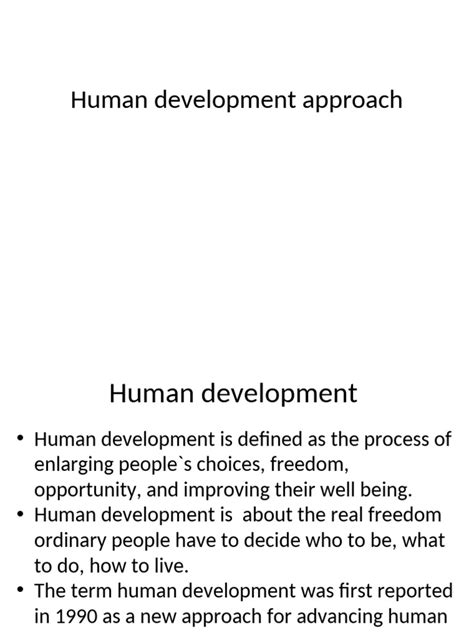 Human Development Approach Pdf