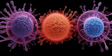 Premium Photo Macro Shot Of Different Types Of Microbes Virus Cells And Bacteria On Abstract