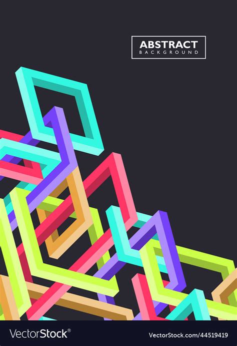 Colorful Interlocking Rectangle And Square Shapes Vector Image