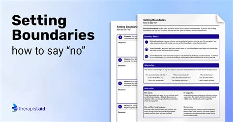 Boundaries Info Sheet Worksheet Therapist Aid Healthy Boundaries Tips