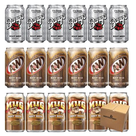 Westernmby Root Beer Soda Variety Pack 6 Cans Aandw 6 Mug