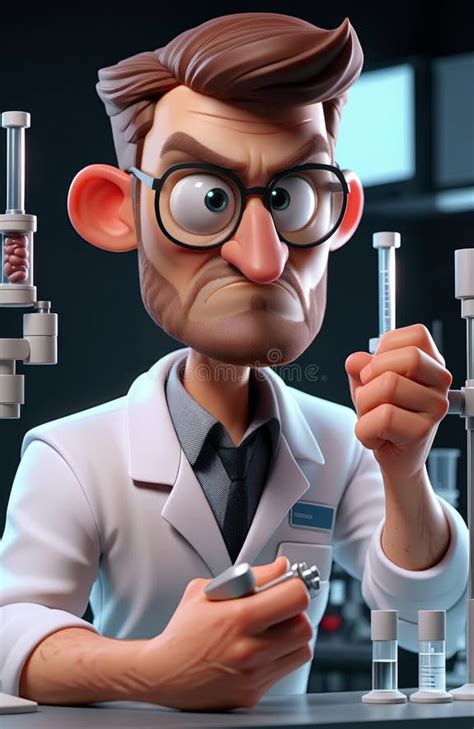 Animated Scientist In Laboratory Setting Analyzing Samples With Serious Expression Stock Image Animated Scientist In Laboratory Setting Analyzing Samples With Serious Expression Stock Image