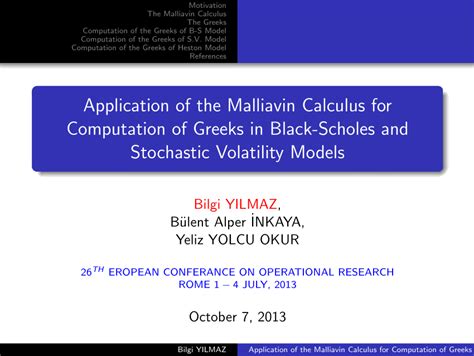 Pdf Application Of The Malliavin Calculus For Computation Of Greeks