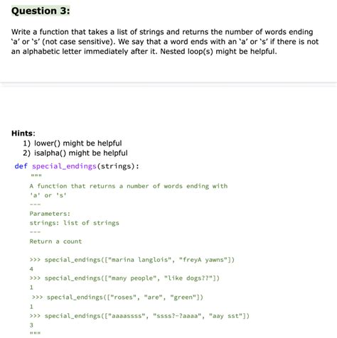 Solved Question Write A Function That Takes A List Of Chegg