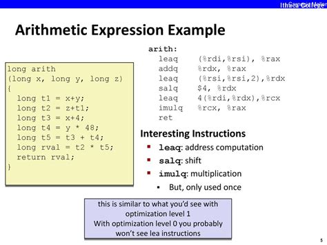 Machine Level Programming Iii Arithmetic Comp 21000 Introduction To Computer Organization