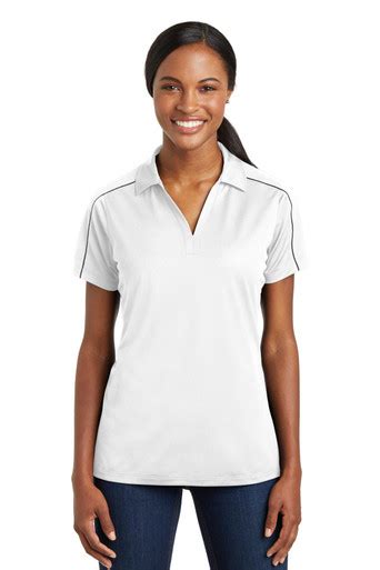 Embroidered Sport Tek Ladies Micropique Sport Wick Piped Polo Lst653