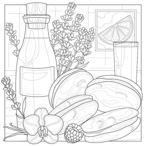 4 페이지 음식 색칠 도안 출력 벡터 Freepik에서 무료 고품질 벡터를 다운로드하세요 Freepik