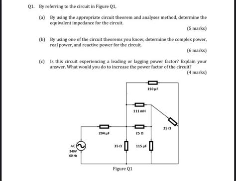Solved Q1 By Referring To The Circuit In Figure Q1 A By Chegg Com