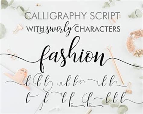 Swirly Cursive Font Bundle 12 Calligraphy Fonts Digital Download Etsy