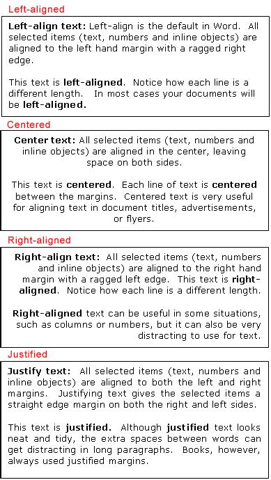 Word Align Text