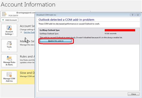Outlook Add In Warning