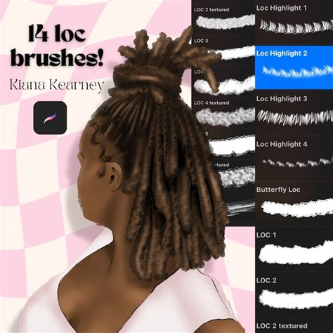 procreate braid brush set natural hair brushes procreate braid brush set digital brushes etsy