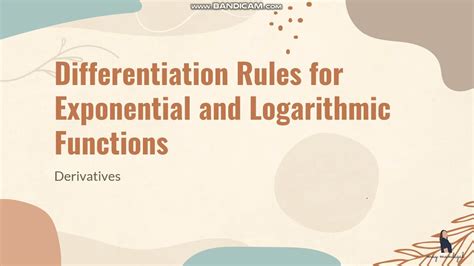 Basic Calculus 10 Differentiation Rules For Exponential And Logarithmic Functions Youtube