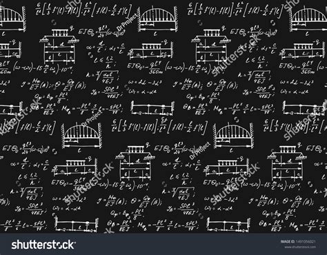 Physics Seamless Pattern Equations Figures Schemes Stock Vector Royalty Free