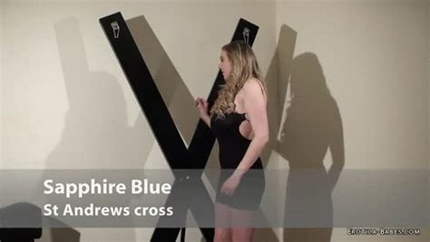 Erotica Babes Sapphire Blue St Andrews Cross
