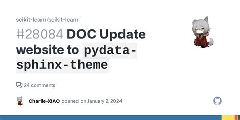 Doc Update Website To `pydata Sphinx Theme` · Issue 28084 · Scikit