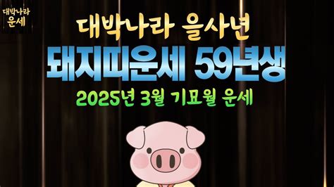 59년생 돼지띠운세 2025년 3월 운세🎉 초대박 터집니다 1959년생 기해생 돼지띠 드디어 금전대길 시작 을사년운세 돼지띠 3월 운세 기묘월 을사년 금전운 말년운 대운