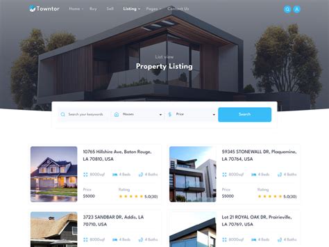 Towntor Vue Real Estate Landing Template