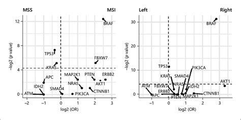 Gene Alterations Associated With Clinical Features Plots Show Log2