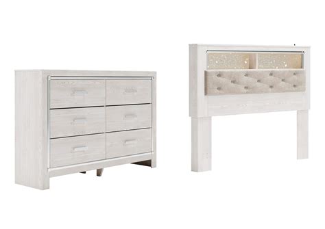 Altyra Queen Bookcase Headboard Bed With Dresser