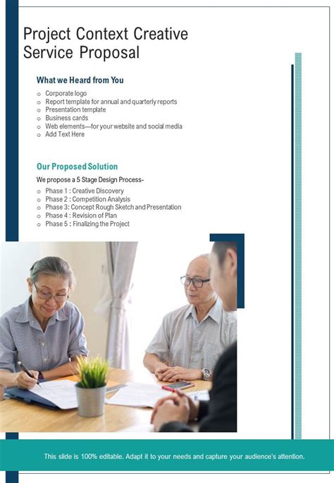 Project Context Creative Service Proposal One Pager Sample Example Document Presentation