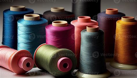 Multi Colored Spool Of Thread Rolled Up Tightly Generated By Ai