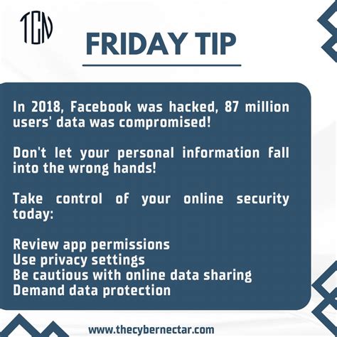 The Cyber Nectar On Linkedin Cybersecurity Facebookhack Onlinesafety Fridaytip