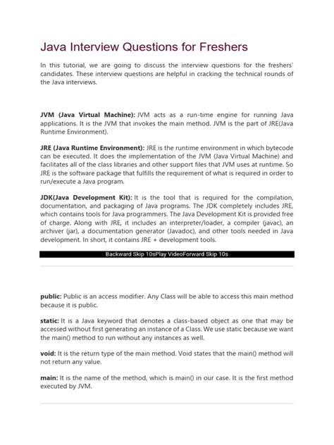 Java Interview Questions For Freshers Pdf Programming Constructor