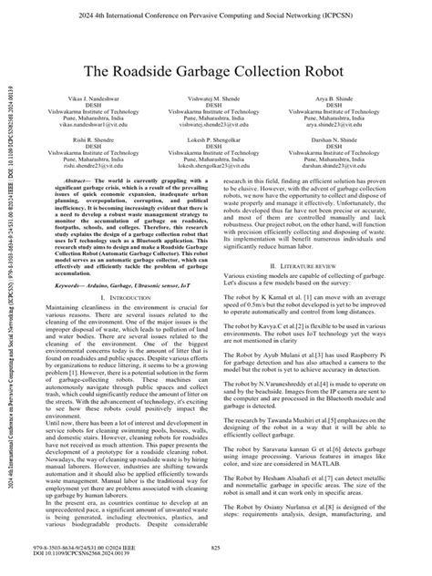 The Roadside Garbage Collection Robot Pdf Infrared Robot