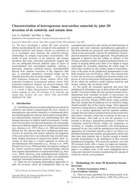 Pdf Characterization Of Heterogenous Near Surface Materials By Joint