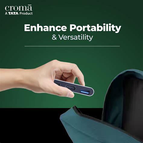 Buy Croma USB Type C To USB Type C USB Type A HDMI Type A Multi Port Hub Gbps