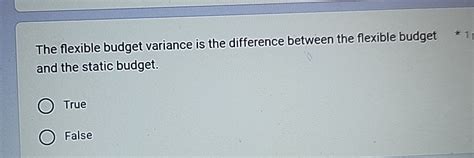 Solved The Flexible Budget Variance Is The Difference