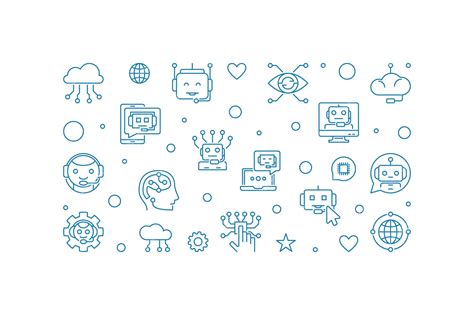 Premium Vector Chatbot Concept Line Horizontal Banner Vector Chat Bot Illustration