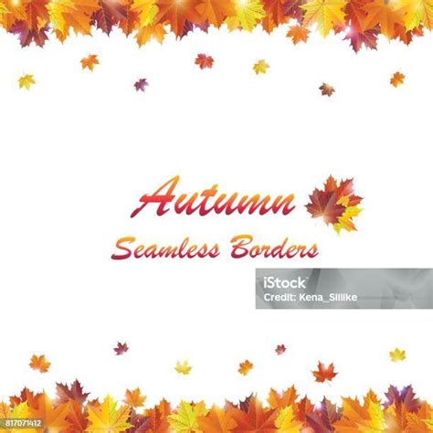 원활한 생생한 단풍나무와 빛나는을 배경 흰색 바탕에 테두리 나뭇잎 0명에 대한 스톡 벡터 아트 및 기타 이미지 0명 가을 노랑 Istock