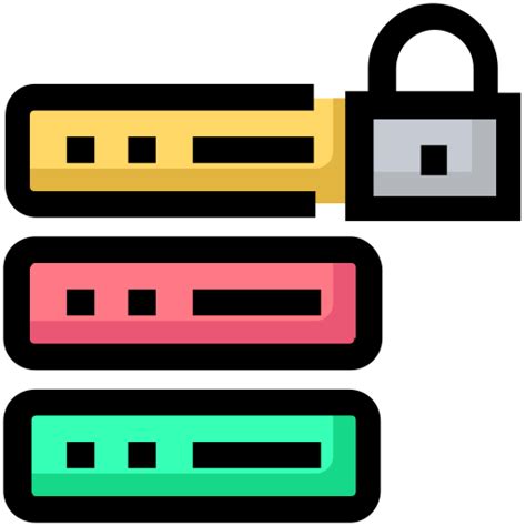 Database Hosting Lock Security Server Icon