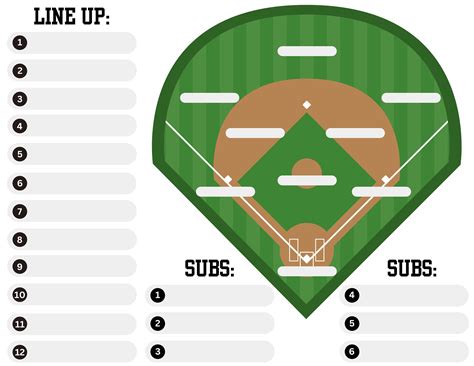 Softball Field Position Template Baseball Softball Sideline Prints
