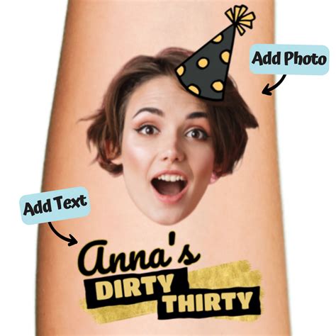 Birthday Style 1 Custom Temporary Tattoo Buy Now Inkbond