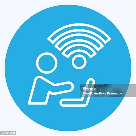 아이콘 연결 Wifi 기호와 관련이 있습니다 파란 눈 스타일 디자인 편집 가능 가상현실에 대한 스톡 벡터 아트 및 기타 이미지 가상현실 검색 공중전화 Istock