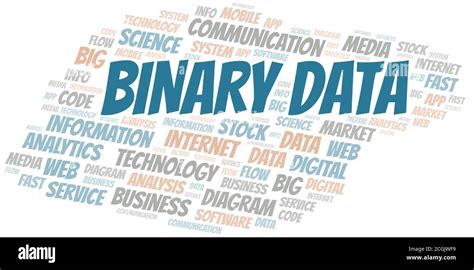 Binary Data Vector Word Cloud Made With The Text Only Stock Vector