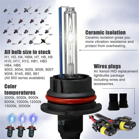 Two Xentec 35w 55w Xenon Hid Kit S Replacement Light Bulbs Wires Plugs