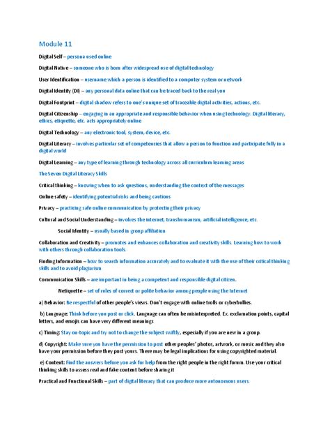 Uts The Digital Self Lecture Notes 11 Module 11 Digital Self Persona Used Online Digital