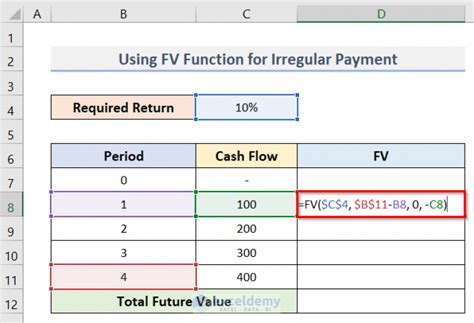 how to calculate future value in excel with different payments