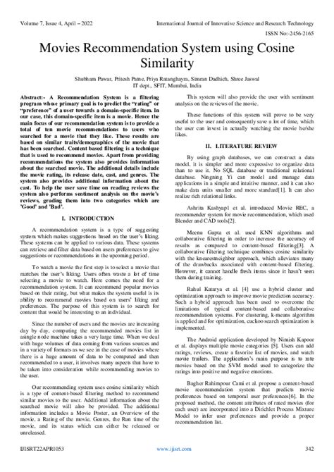 Pdf Movies Recommendation System Using Cosine Similarity Simran Dadhich