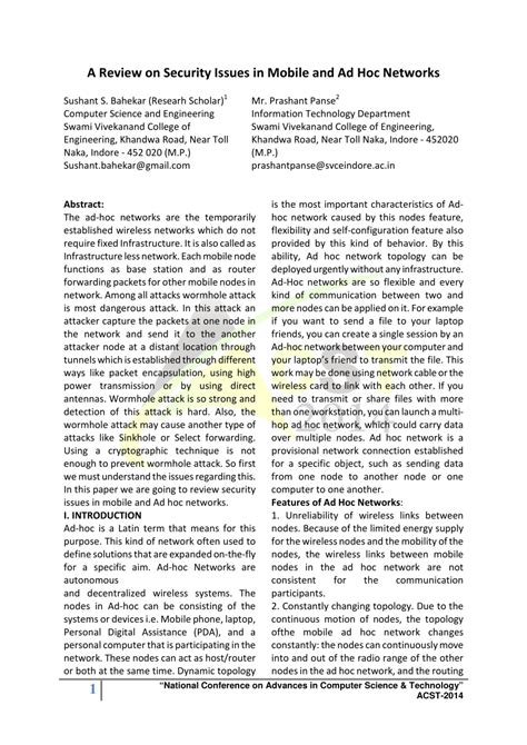 Pdf A Review On Security Issues In Mobile And Ad Hoc Networks
