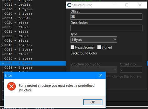Error For A Nested Structure You Must Select A Predefined Structure