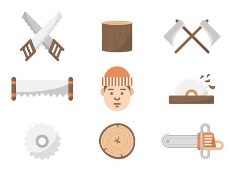 Woodcutter Icons Vector 165824 Vector Art At Vecteezy